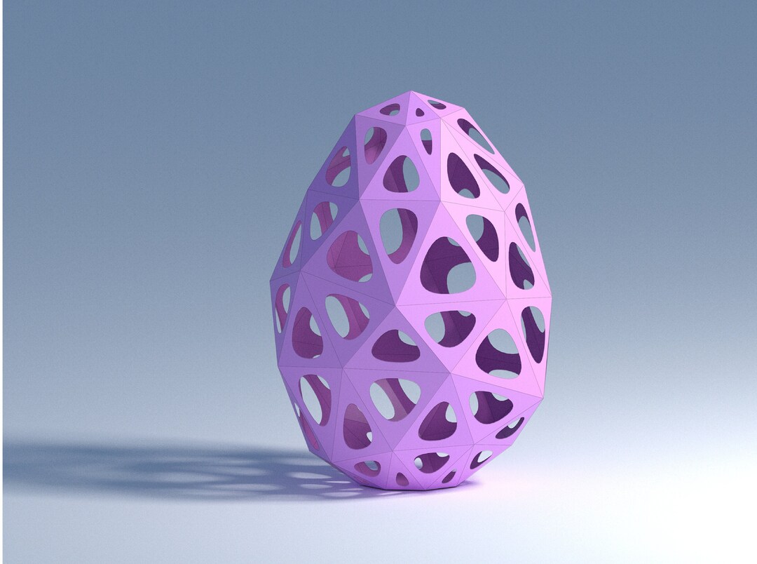 3D Papercraft Easter Egg, Lowpoly Easter Egg SVG Template, Paper Decor ...
