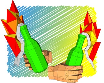 Papercraft PDF Template for DIY 3D Origami Paper - Etsy