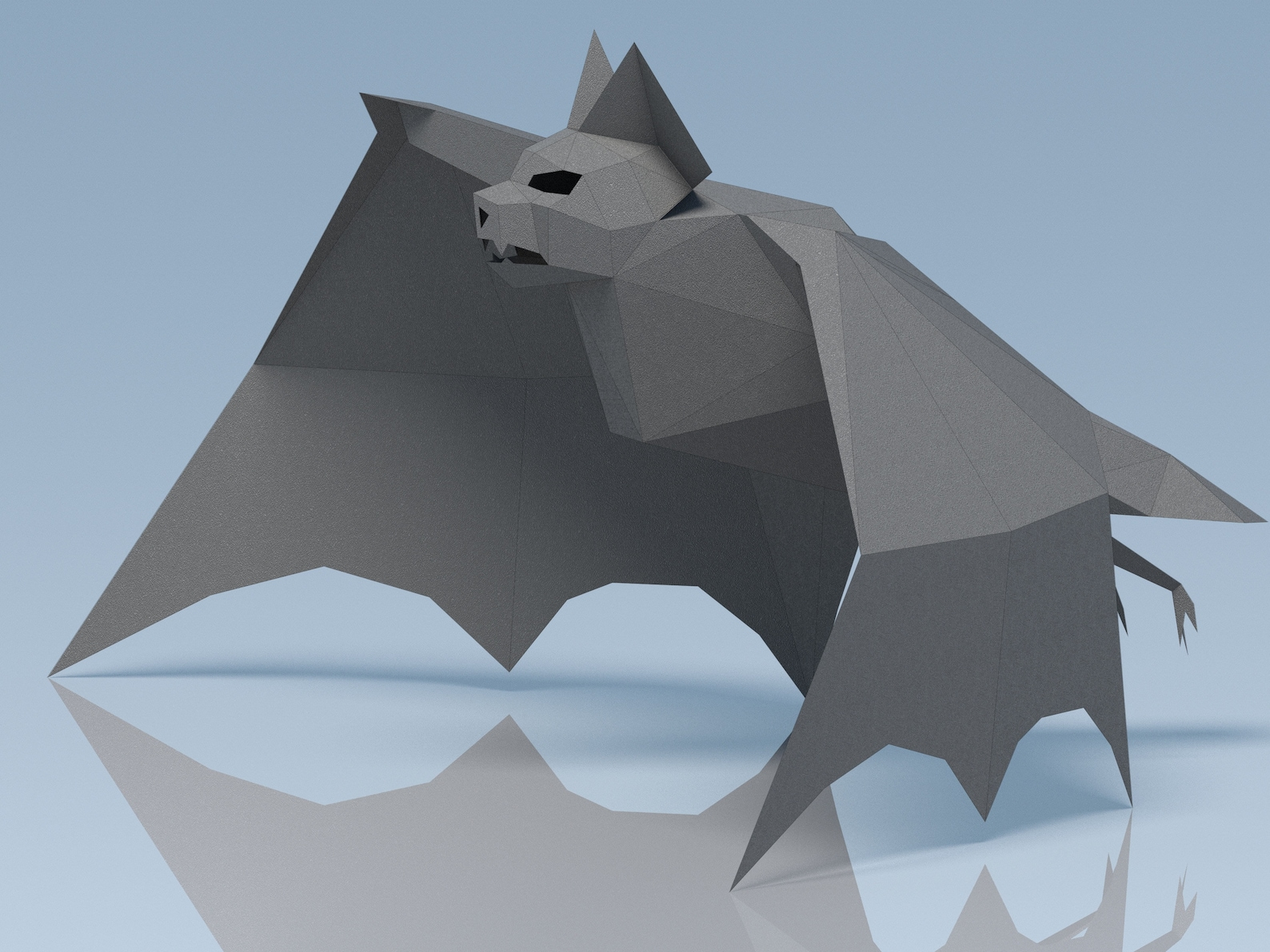 Papercraft PDF Halloween Bat, SVG Pepakura Bat Template, Low Poly ...
