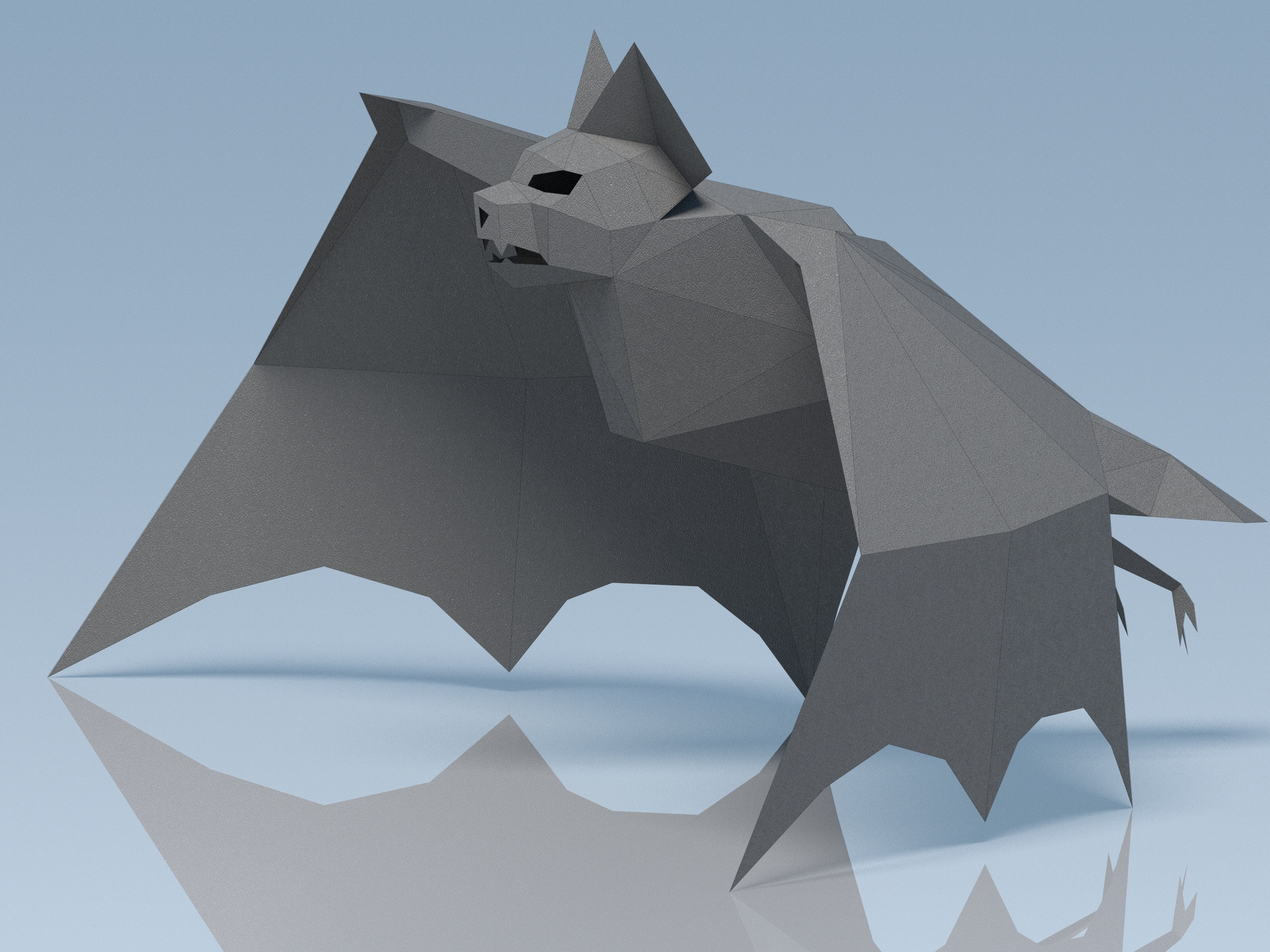 Papercraft PDF Halloween Bat, SVG Pepakura Bat Template, Low Poly ...