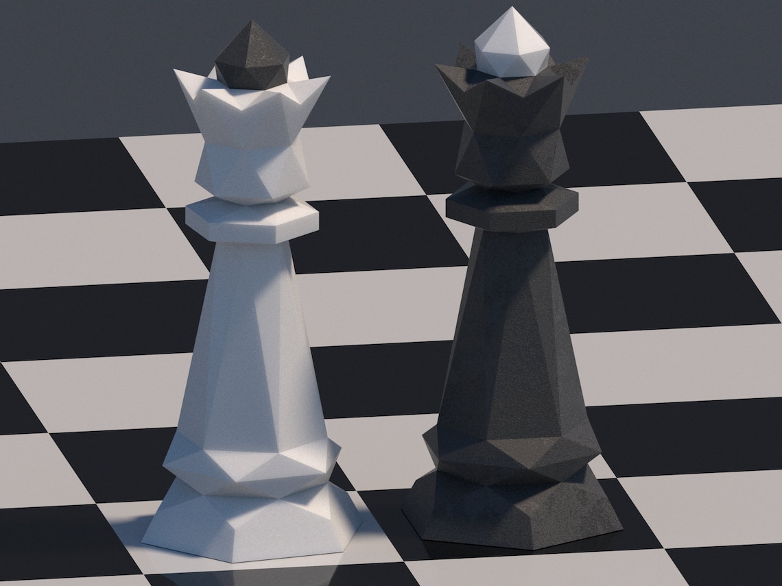 Chess Queen Papercraft PDF Template for DIY 3D Origami - Etsy