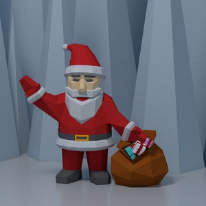 3D Papercraft Santa Snowman and Reindeer for Decorating the Christmas ...