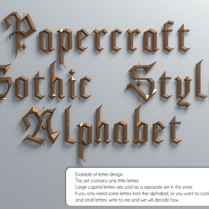 Papercraft 3D Letters, Paper Gothic Alphabet, Lowercase Letter Set, Low ...