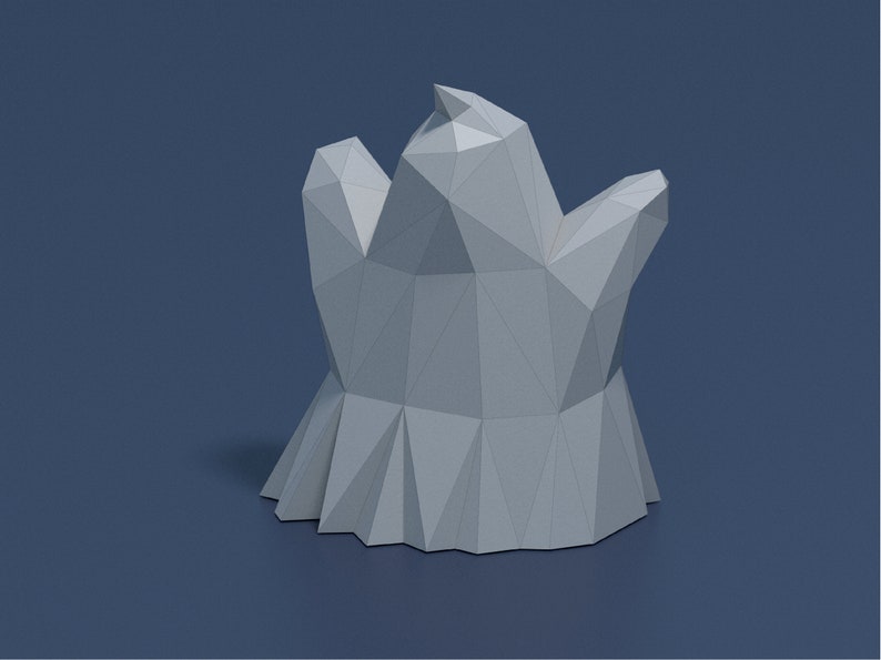 3D Papercraft Ghost Template, Halloween Ghost Sculpture Digital ...