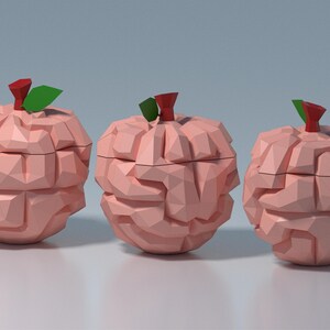 Papercraft 3d Brain Box Template, Paper Box, Halloween Brain Paper ...