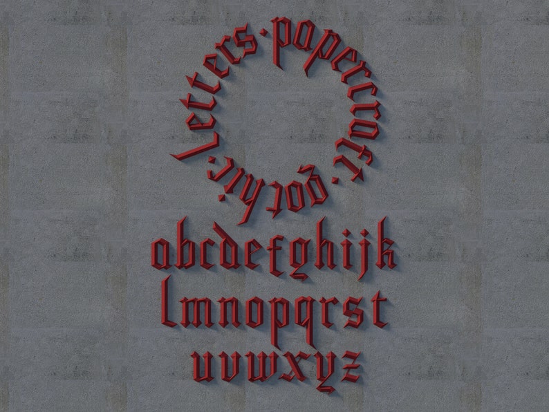 Papercraft 3D Letters Paper Gothic Alphabet Lowpoly Gothic - Etsy