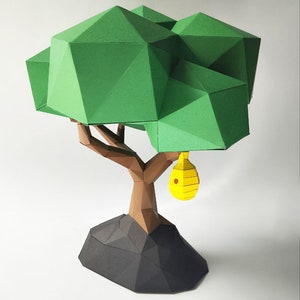 3d Papercraft Tree Template, Low Poly Paper Tree Template,diy Origami ...