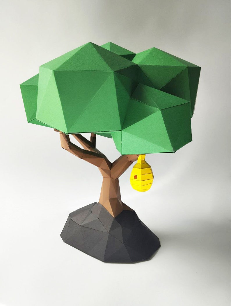 3d Papercraft Tree Template, Low Poly Paper Tree Template,diy Origami ...