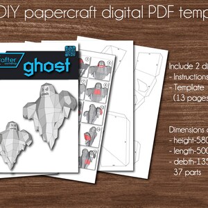 Papercraft DIY Ghost , Papercraft Halloween Ghost, Dxf Ghost Drawing ...