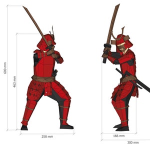 Papercraft 3d Samurai Warrior Figurine Digital PDF Template, Low Poly ...
