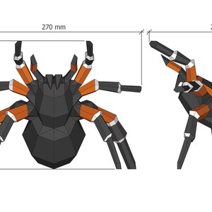 3d Papercraft Spider Tarantula Digital PDF Template, Papercraft ...