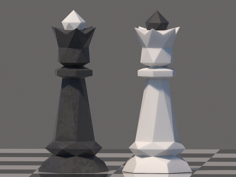 Chess Queen Papercraft PDF Template for DIY 3D Origami - Etsy