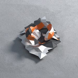 3d Papercraft Koi Carp Fish PDF Template, Paper Yin Yang Sculpture, DIY ...