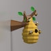 Papercraft Bee and Hive on a Branch, Low Poly Bee and Hive Template ...