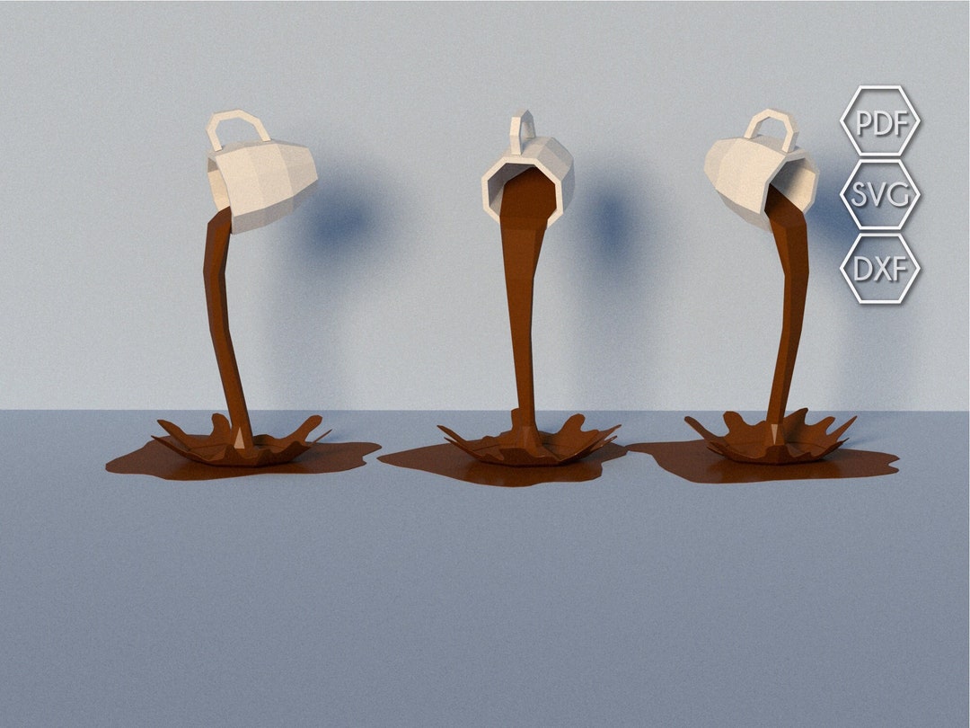 Papercraft 3d Cup of Coffe, Low Poly Papercraft Coffe Cup Template ...