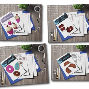 Papercraft 3d Cup of Coffe, Donut, Cupcake, Croissant, Low Poly ...