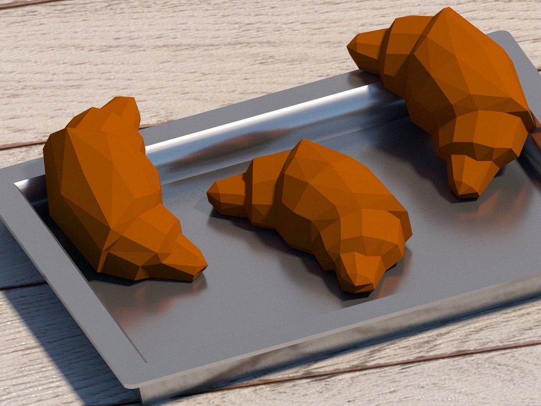Papercraft Croissant, PDF Croissant Template, for DIY Croissant, 3D ...