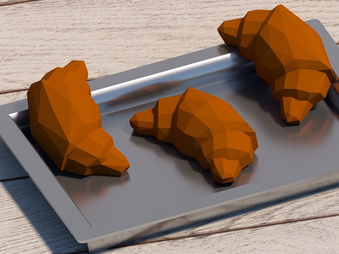 Papercraft Croissant, PDF Croissant Template, for DIY Croissant, 3D ...