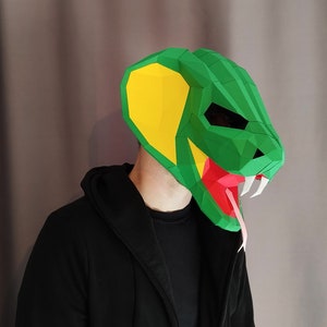 DIY Papercraft Snake Mask Template - Easy to Make Halloween Costume ...