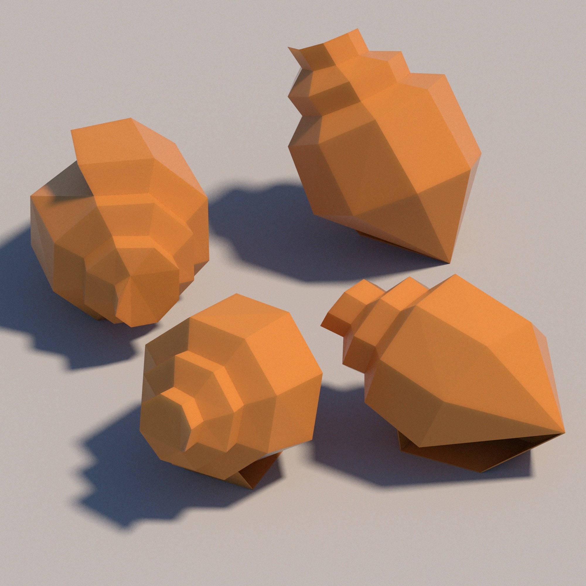 Papercraft PDF Template for Sea Shell Origami Paper - Etsy Canada