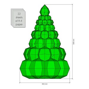 3d Papercraft Christmas Tree PDF Template, SVG Christmas Tree Template ...