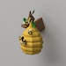 Papercraft Bee and Hive on a Branch, Low Poly Bee and Hive Template ...