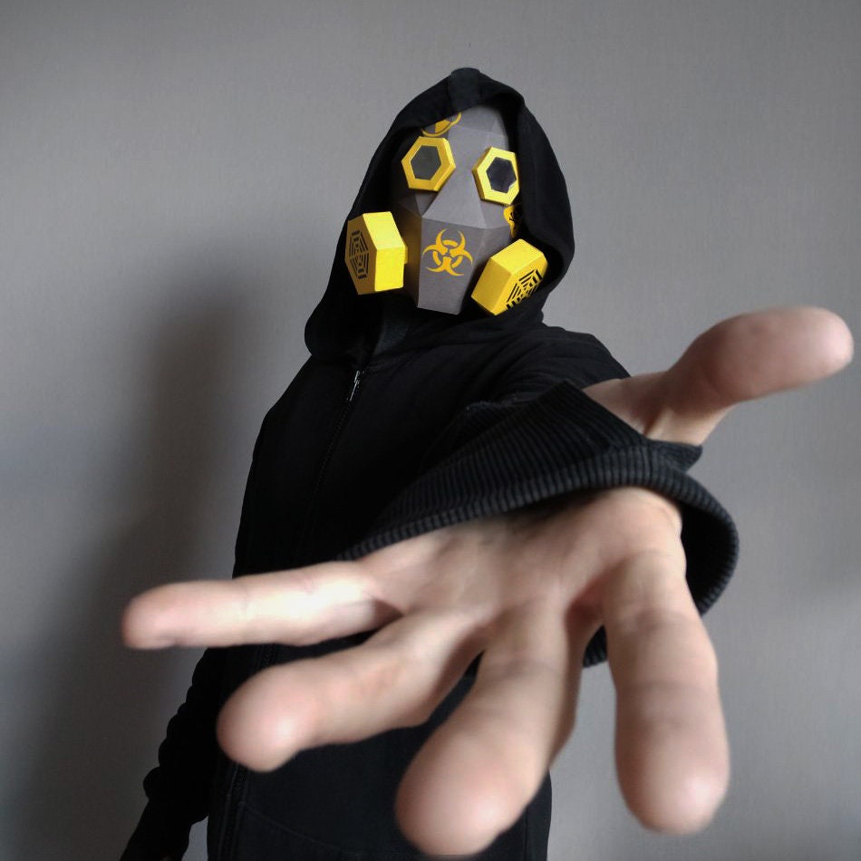 Papercraft Gas Mask Template, DIY Paper Mask, Low Poly , Printable ...