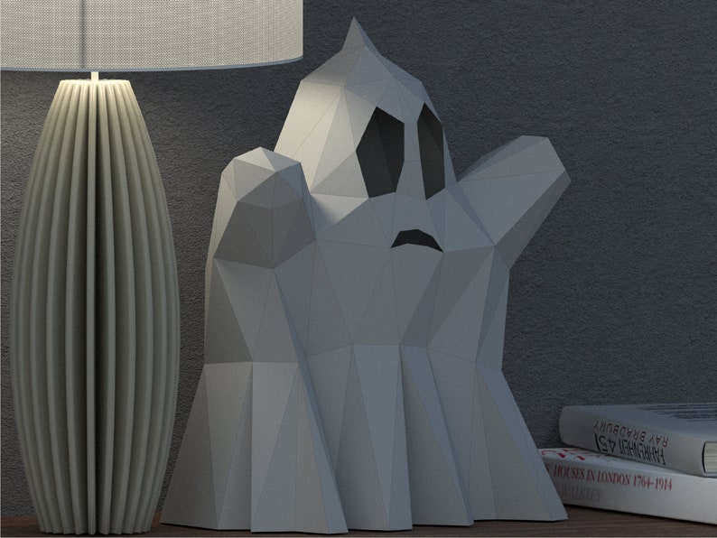 3D Papercraft Ghost Template, Halloween Ghost Sculpture Digital ...