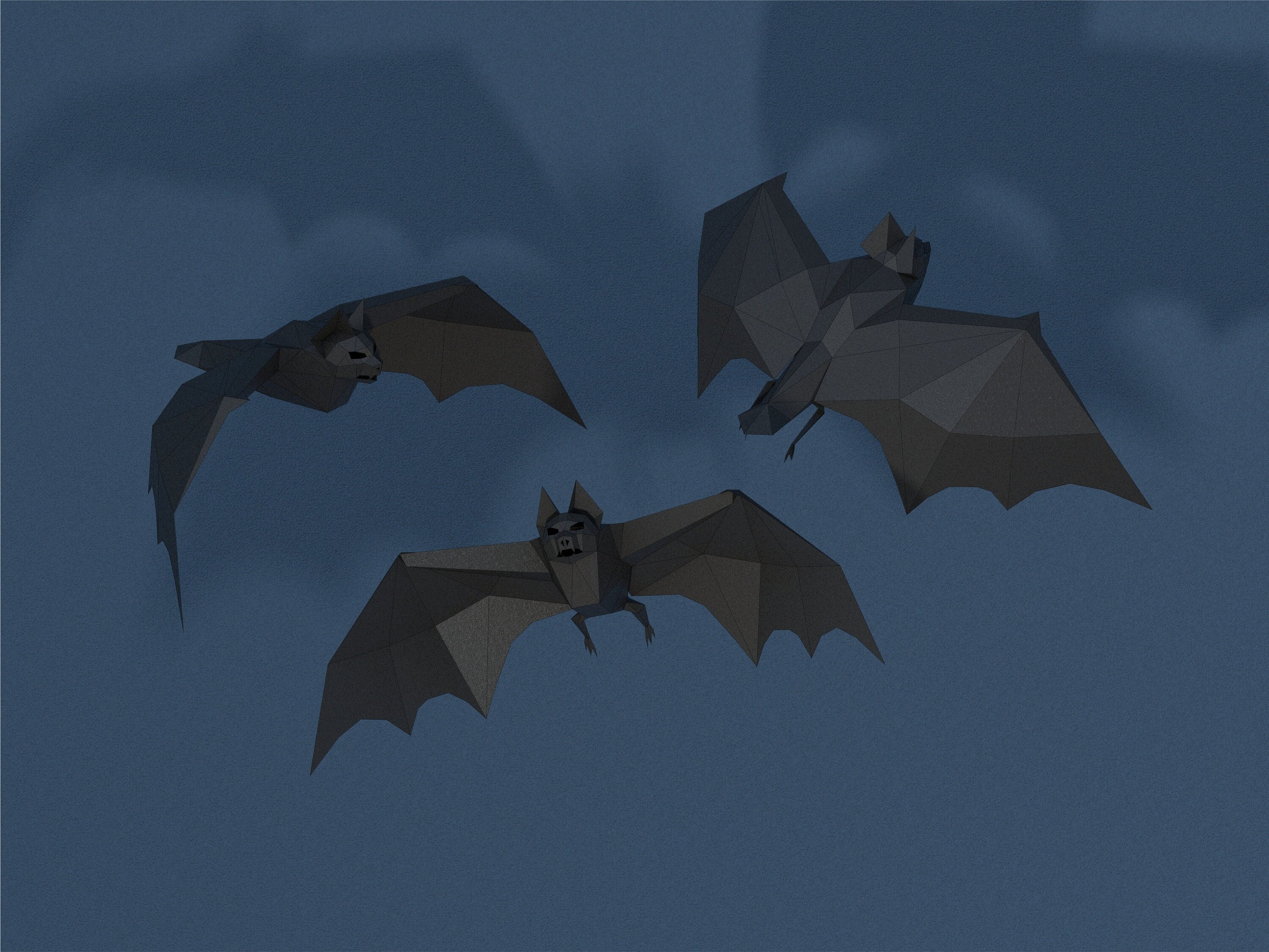 Papercraft PDF Halloween Bat, SVG Pepakura Bat Template, Low Poly ...