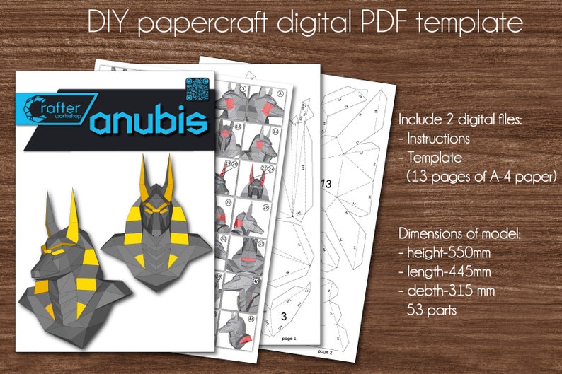 Papercraft DIY Anubis Model Paper 3d Anubis Anubis Template - Etsy