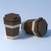 Papercraft 3d Cup of Coffe, Donut, Cupcake, Croissant, Low Poly ...