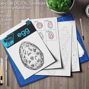 3D Papercraft Easter Egg, Lowpoly Easter Egg SVG Template, Paper Decor ...