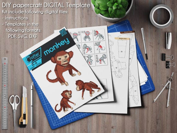 Plantilla Imprimible De Mono Colgante Plantillas+lazo+de+papel