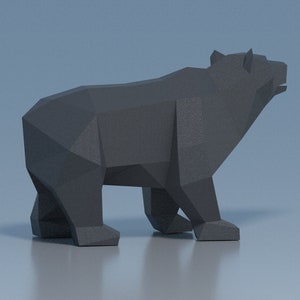 Papercraft Bear PDF Template, Paper Animal Pattern, DIY Low Poly Bear ...