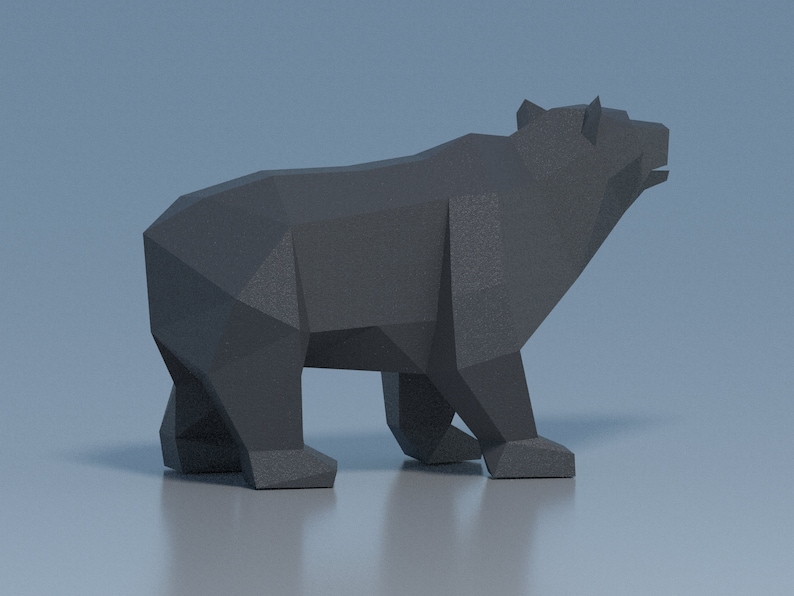 Papercraft Bear PDF Template, Paper Animal Pattern, DIY Low Poly Bear ...