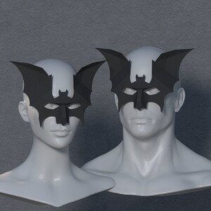 Bat Mask 3D Papercraft Template for Halloween Costume, Paper Vampire ...