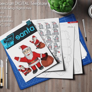 3D Papercraft Santa Snowman and Reindeer for Decorating the Christmas ...