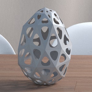 3D Papercraft Easter Egg, Lowpoly Easter Egg SVG Template, Paper Decor ...
