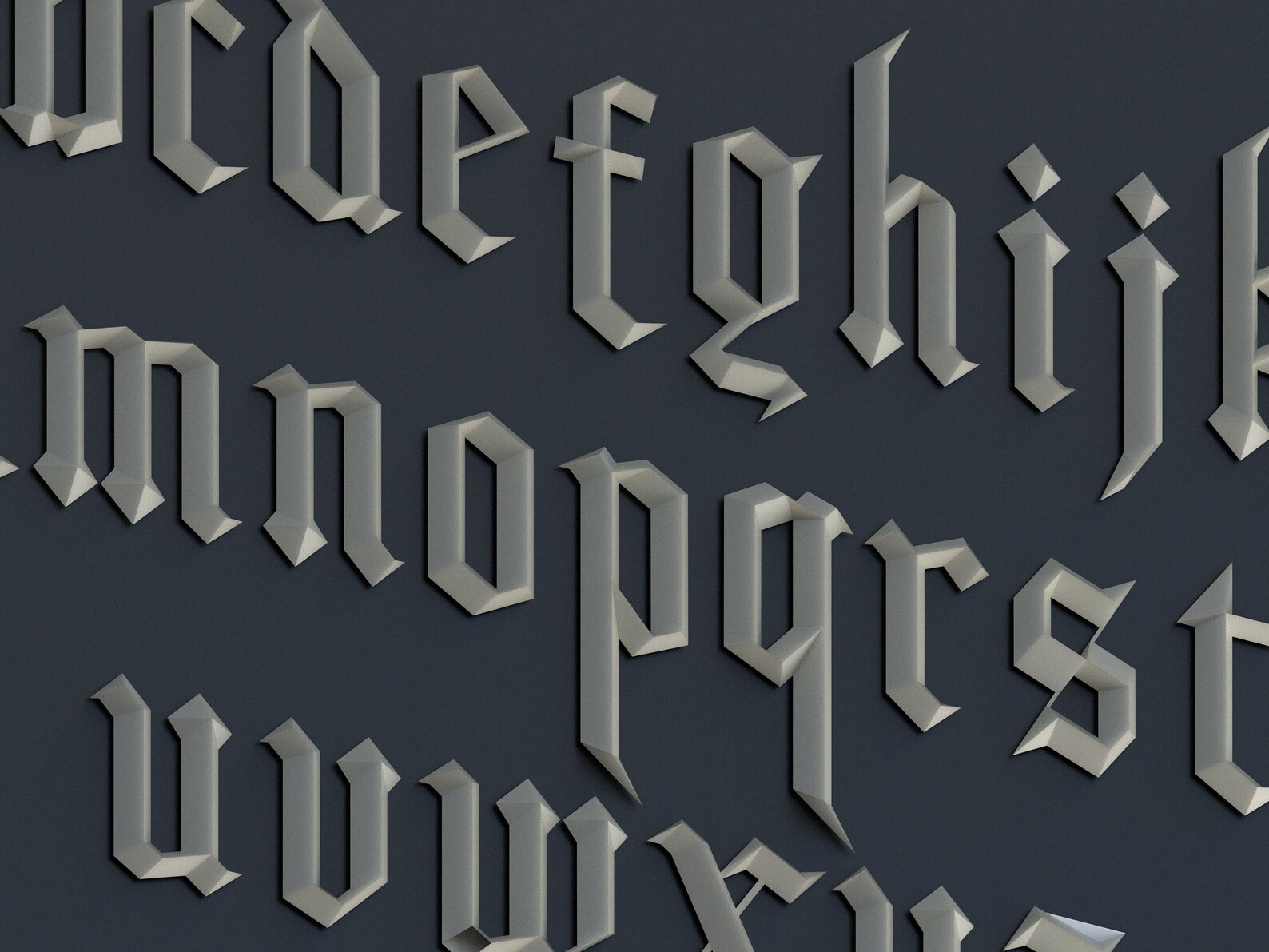 Papercraft 3D Letters, Paper Gothic Alphabet, Lowercase Letter Set, Low ...