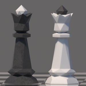 Papercraft PDF and SVG Template for Chess Figure Set + Base (pawn ...