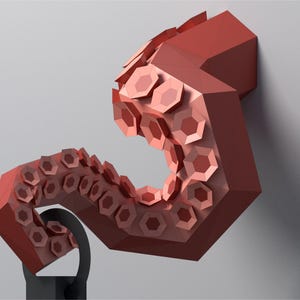 Papercraft Halloween Lantern in Octopus Tentacle, Low Poly Lantern ...