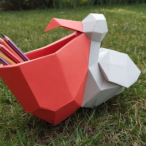 Papercraft Pelican Bird, PDF, SVG, DXF Template for Pelican, Pepakura ...