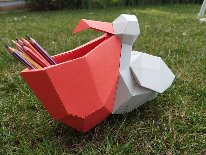 Papercraft Pelican Bird, PDF, SVG, DXF Template for Pelican, Pepakura ...