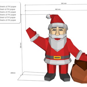 Papercraft Christmas Santa Claus, Low Poly Santa Claus Template ...
