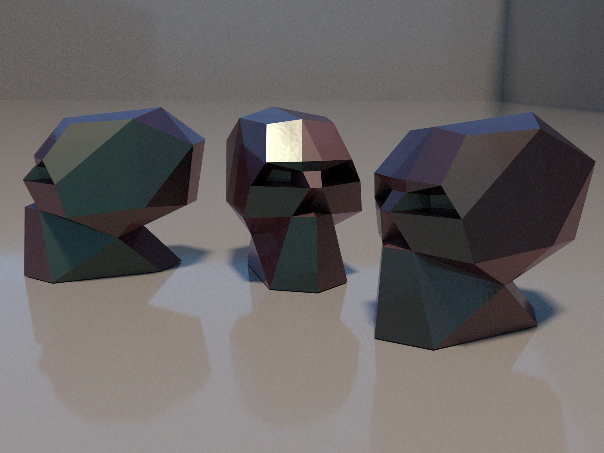 Skull Papercraft Template 3D Paper Skull DIY Halloween - Etsy UK