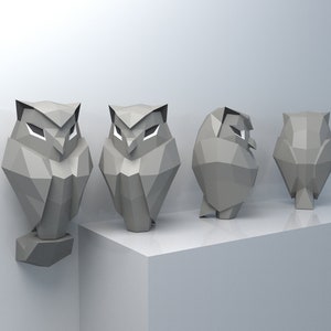 Papercraft 3d Low Poly Owl, Paper Owl Template, Paper Decoration, DIY ...