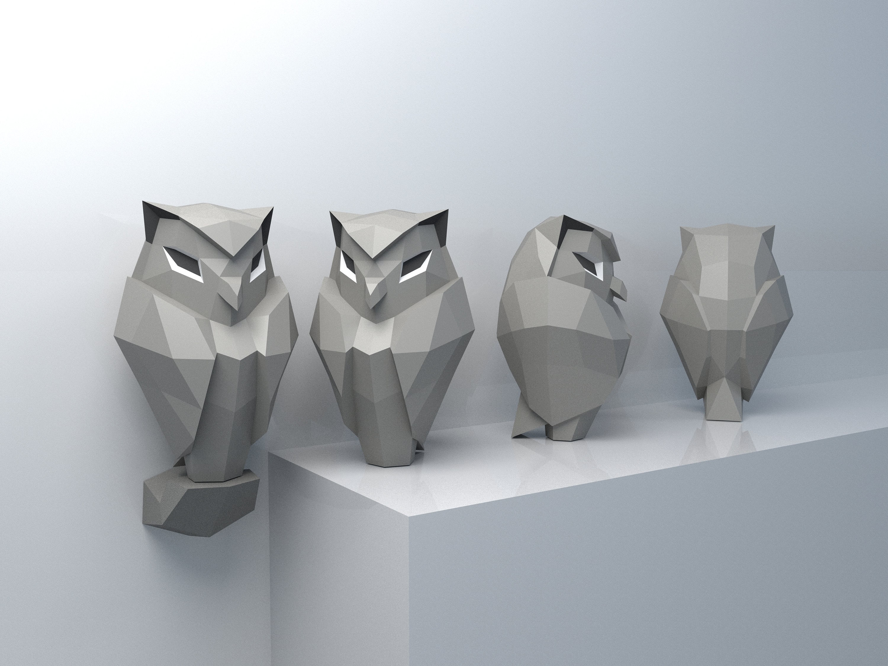 Papercraft 3d Low Poly Owl, Paper Owl Template, Paper Decoration, DIY ...