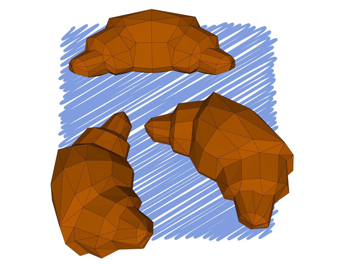 Papercraft Croissant, PDF Croissant Template, for DIY Croissant, 3D ...