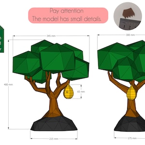 3d Papercraft Tree Template, Low Poly Paper Tree Template,diy Origami ...