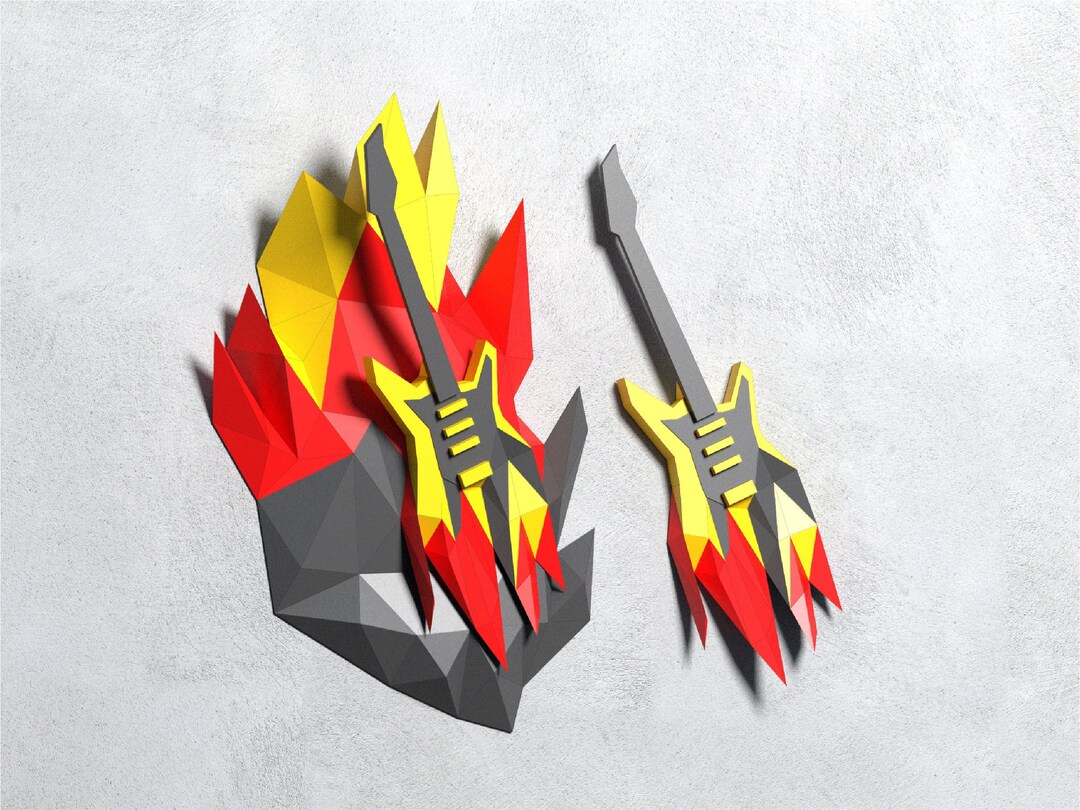 Papercraft 3D Guitar Template, SVG Template, Paper Guitar Digital PDF ...